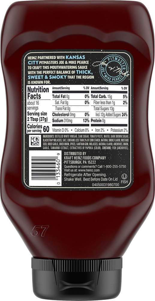 Heinz Ketchup Back Label