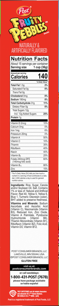 fruity pebbles ingredients