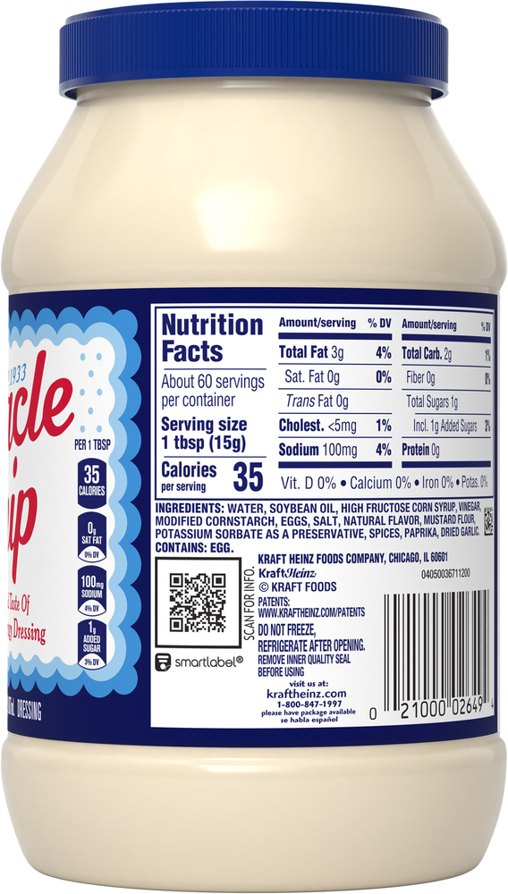 miracle whip barcode