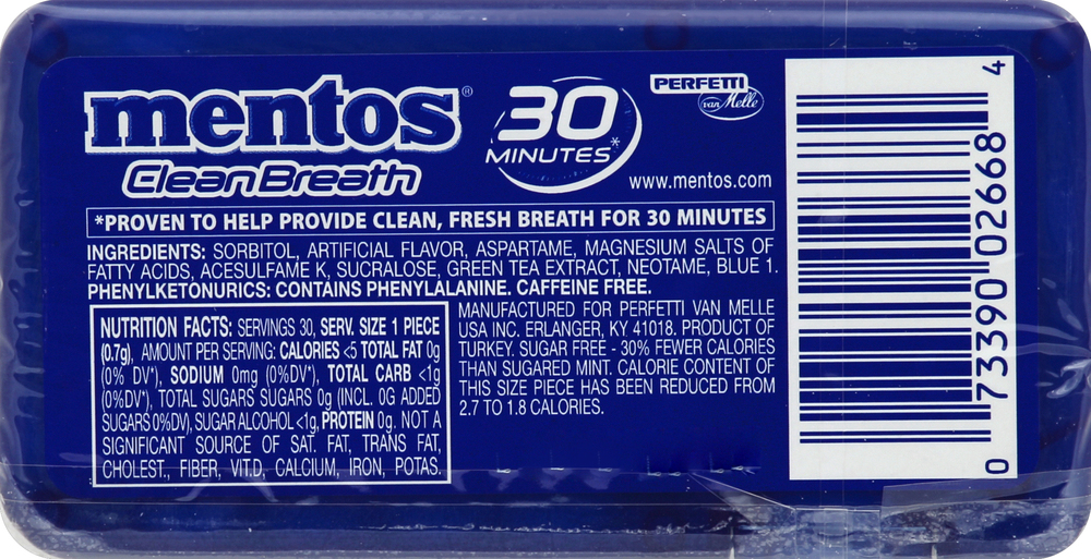 mint mentos ingredients