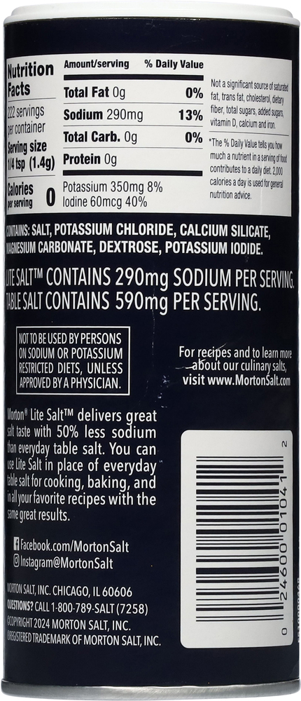iodized salt label