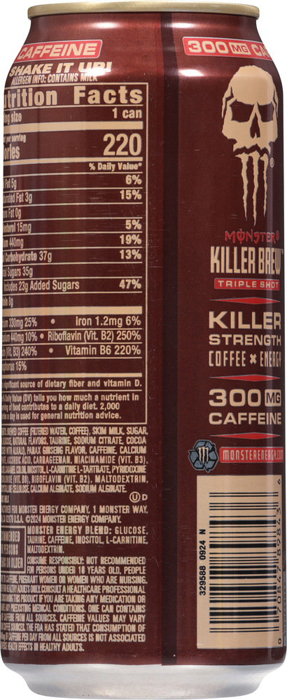monster label caffeine