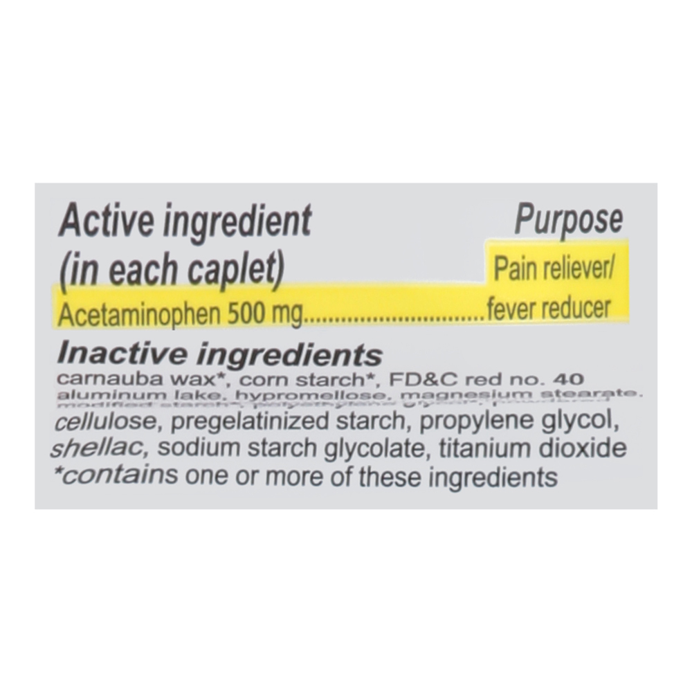 tylenol tablets ingredients