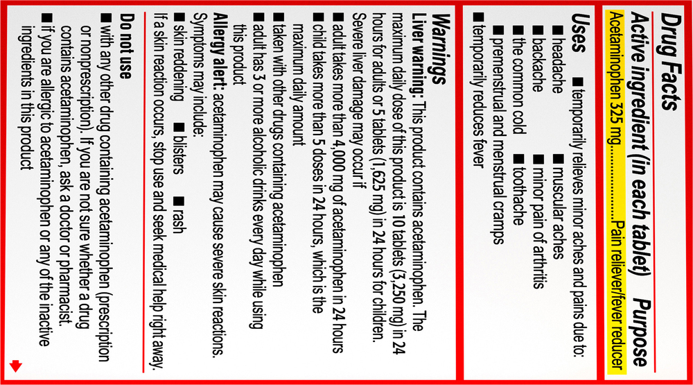 tylenol tablets ingredients
