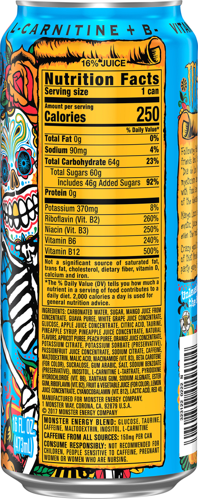 monster ingredient label
