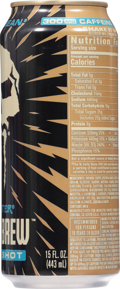 monster label caffeine