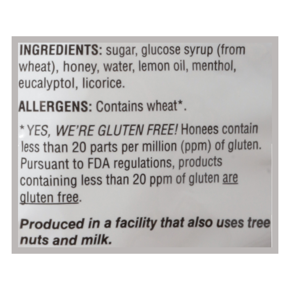 Ingredients In Honees Cough Drops