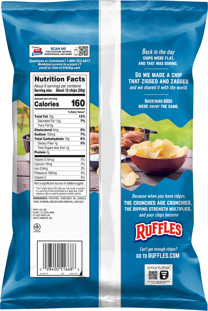 Flat Ruffles Potato Chips