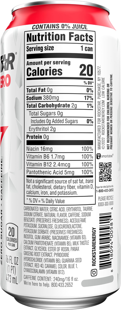 Rockstar Ingredients List