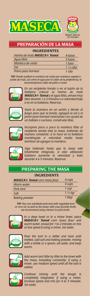 Maseca Tamal Corn Masa Mix, Gluten Free, Instant, Tamal-Planogram-Left